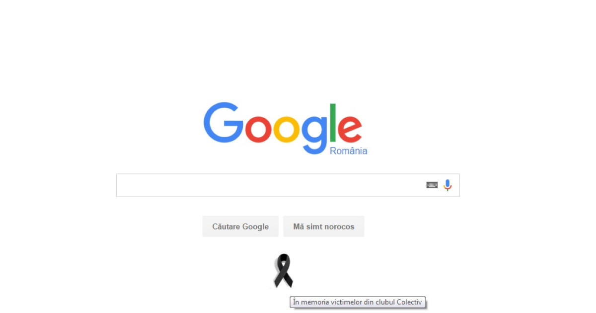 Pagina Google România, fundă de doliu în memoria victimelor din club ...