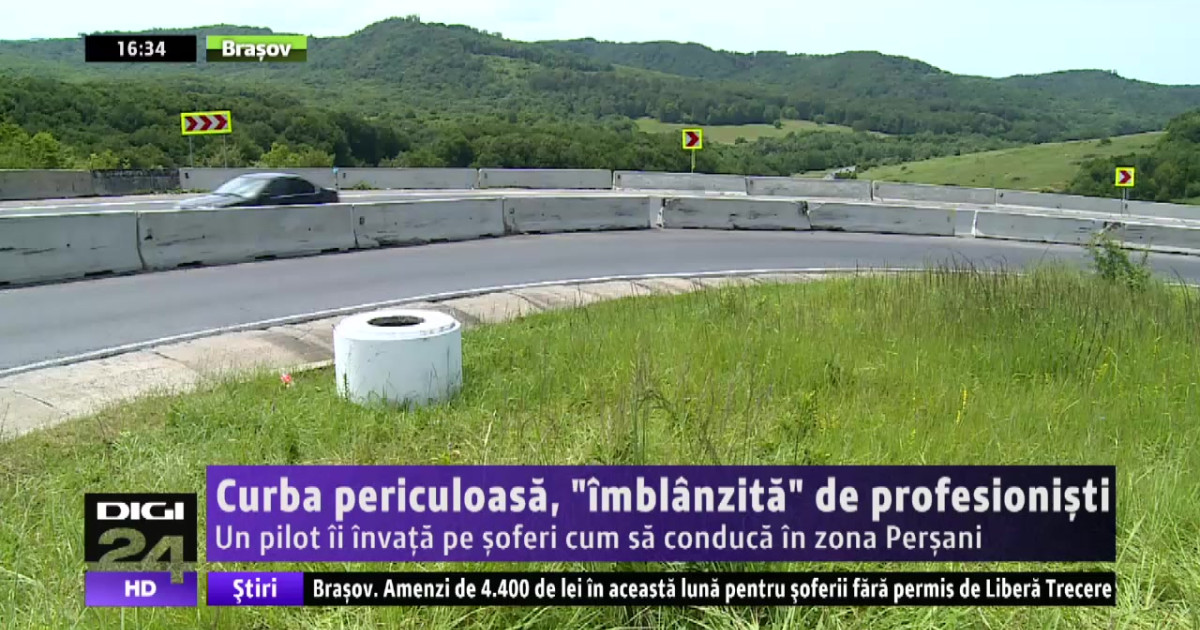 Curba periculoasă, "îmblânzită" de profesionişti | Digi24