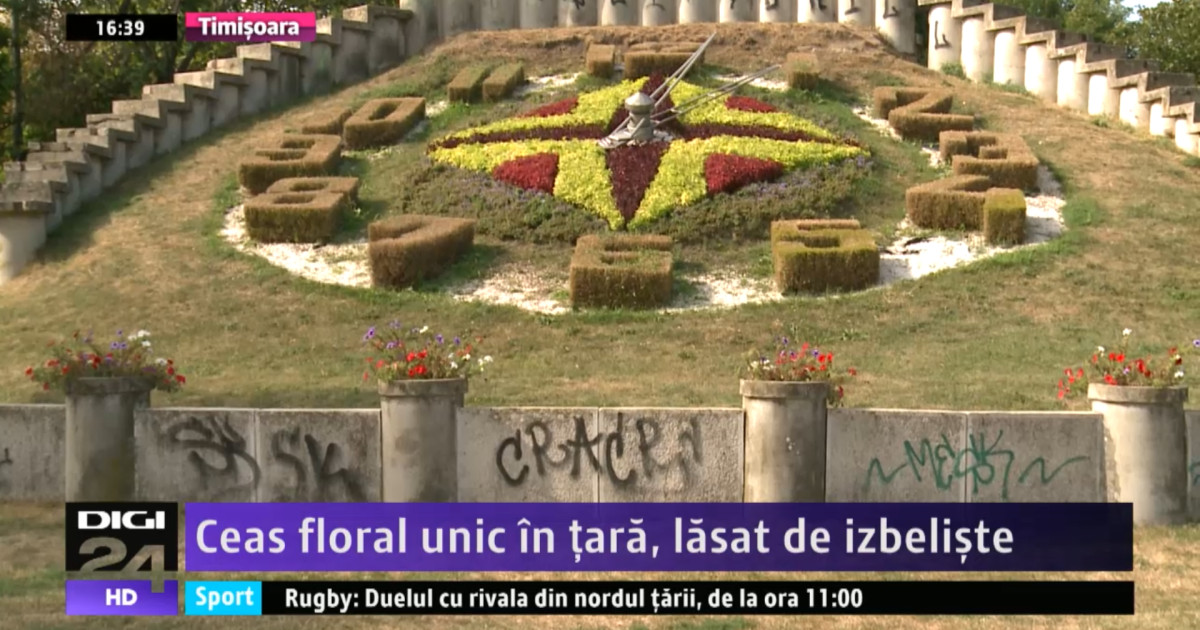 Ceas floral unic în țară, lăsat de izbeliște | Digi24