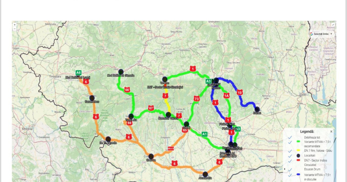UPDATE Valea Oltului va fi închisă. Lista rutelor ocolitoare, publicată ...