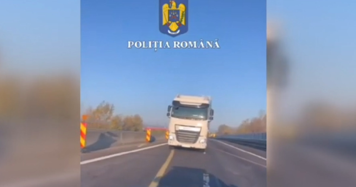 VIDEO Un șofer polonez circula cu TIR-ul pe contrasens, pe A1. Imagini ...