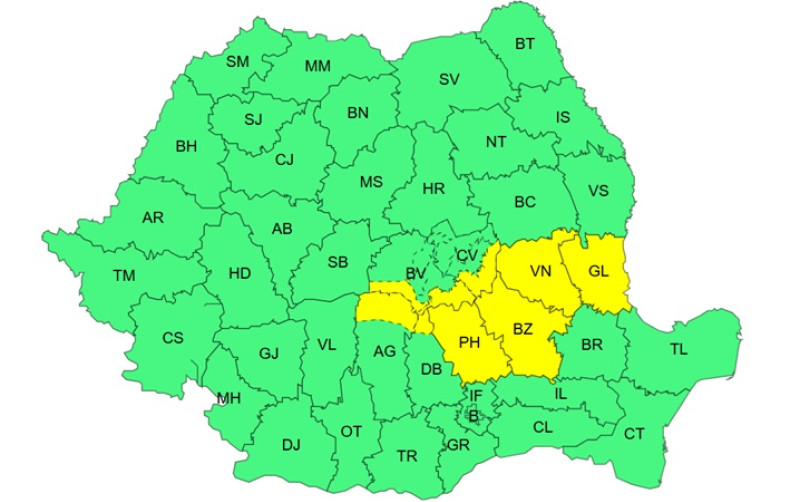 HARTĂ Meteorologii au emis noi avertizări de vreme rea, cu vijelii și ...