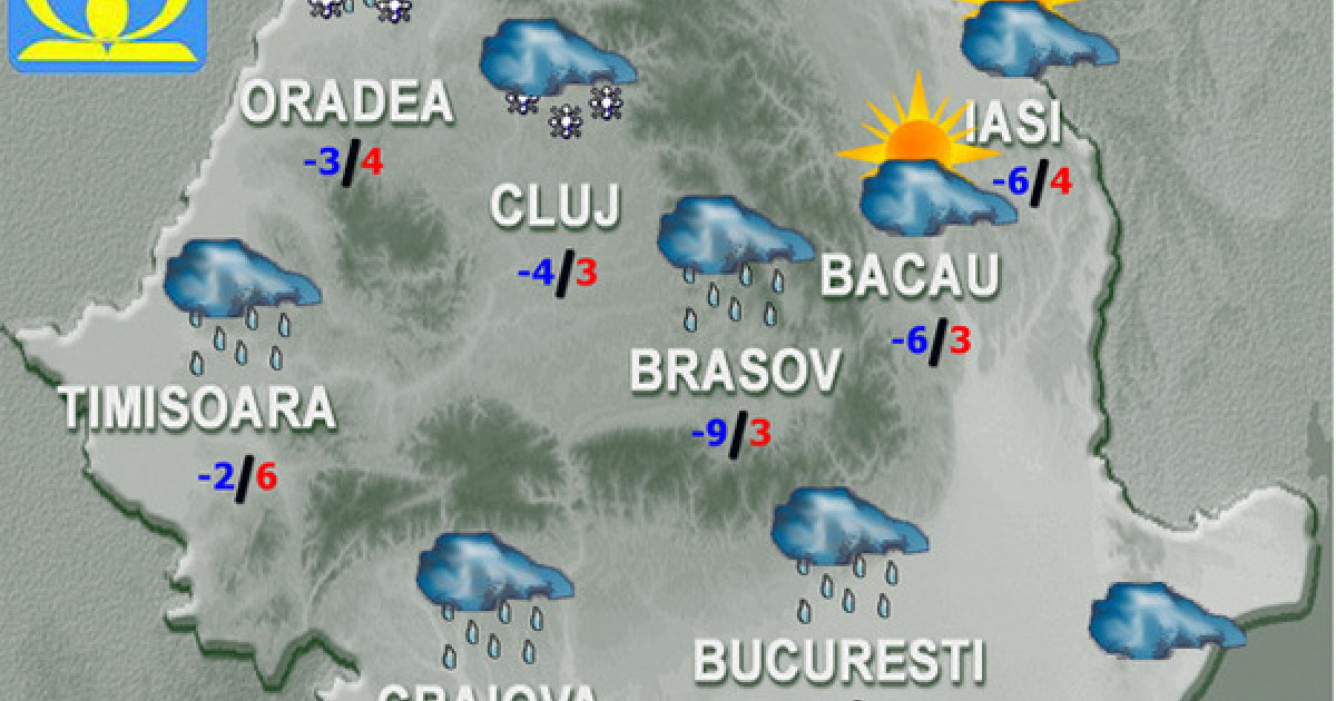 METEO. Temperaturi puțin mai mari. Ninsoarea se transformă în ploaie ...