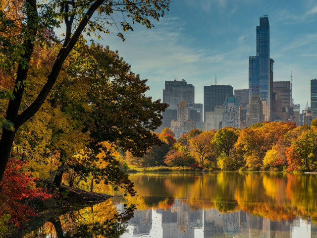 Central Park, "inima" New York-ului, colorat în nuanțele toamnei. Poze ...