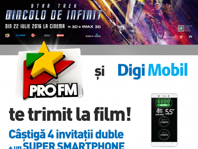 ProFM si Digi Mobil te trimit la Star Trek Beyond - Concurs